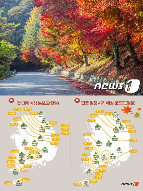 지리산 이번 주말 천왕봉 등 정상 단풍 절정 이룰 듯 뱀사골 등 저지대는 24일부터