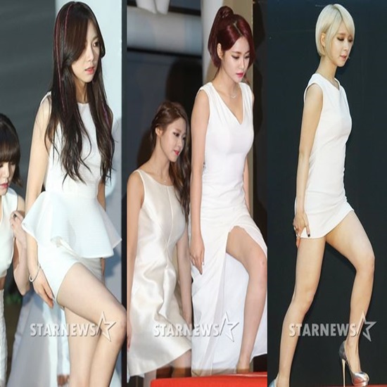 ‘2014 KBS 가요대축제’ AOA, 화이트 엔젤 콘셉트 의상 입고 등장 '유나 앞트임 드레스 각선미 대박!'