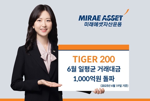 미래에셋운용 'TIGER 200' ETF, 일평균 거래대금 1천억 돌파